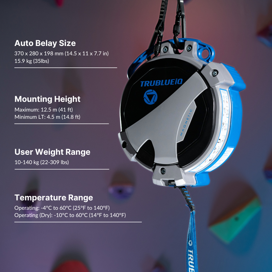 TRUBLUE iQ Auto Belay | Durable, Light & Upgrade-Ready Climbing Safety